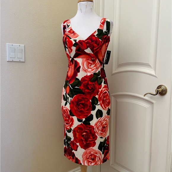 Enfocus Studio | Dresses | Nwt En Focus Studio Red Floral Pattern Knit ...